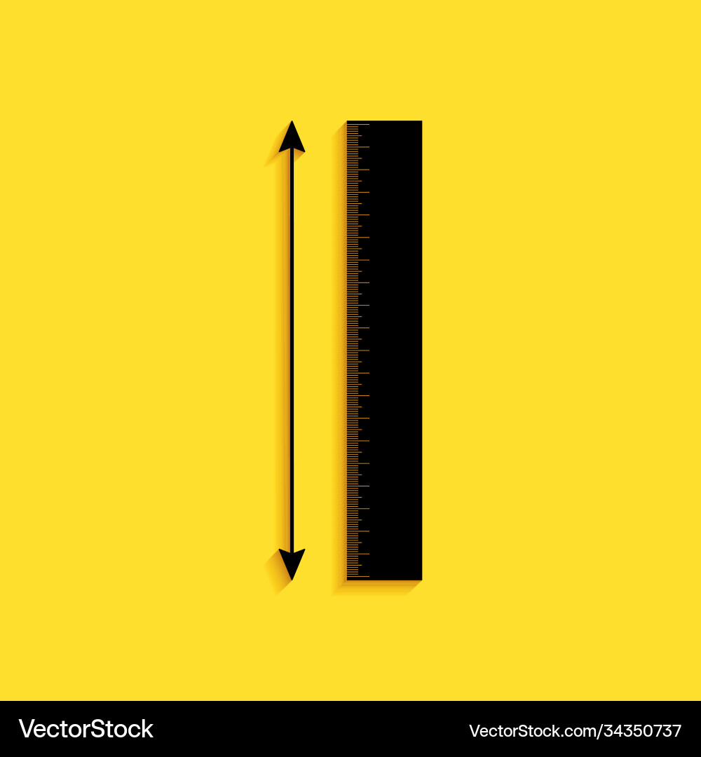 Black the measuring height and length icon Vector Image