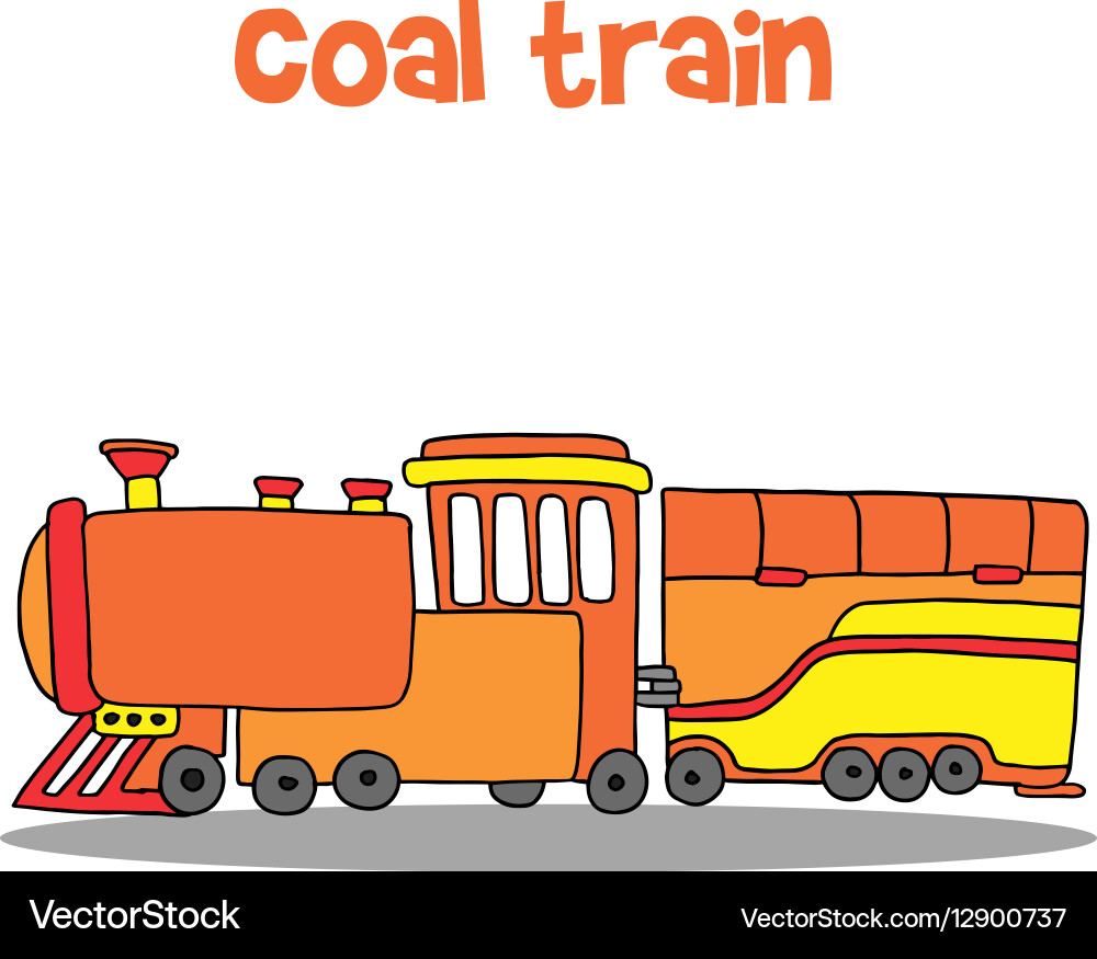 Collection transportation of coal train Royalty Free Vector