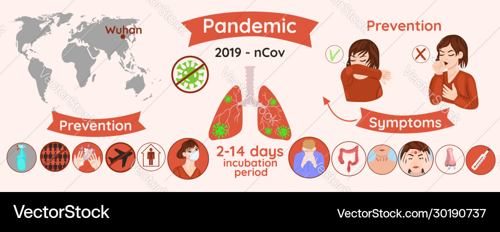 Coronavirus pandemic banner infographics Vector Image
