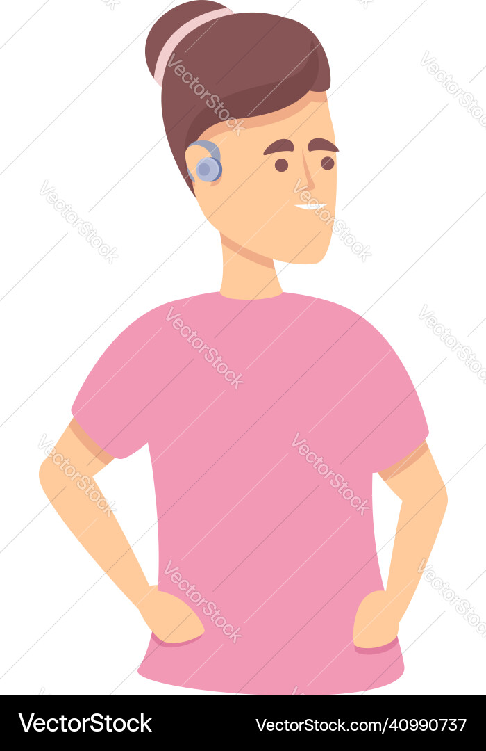 Deaf hearing care icon cartoon mute Royalty Free Vector
