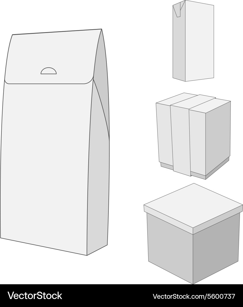 Design of white carton package box Royalty Free Vector Image
