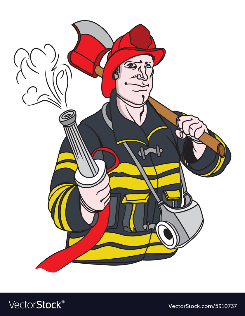 Fireman1 resize Royalty Free Vector Image - VectorStock