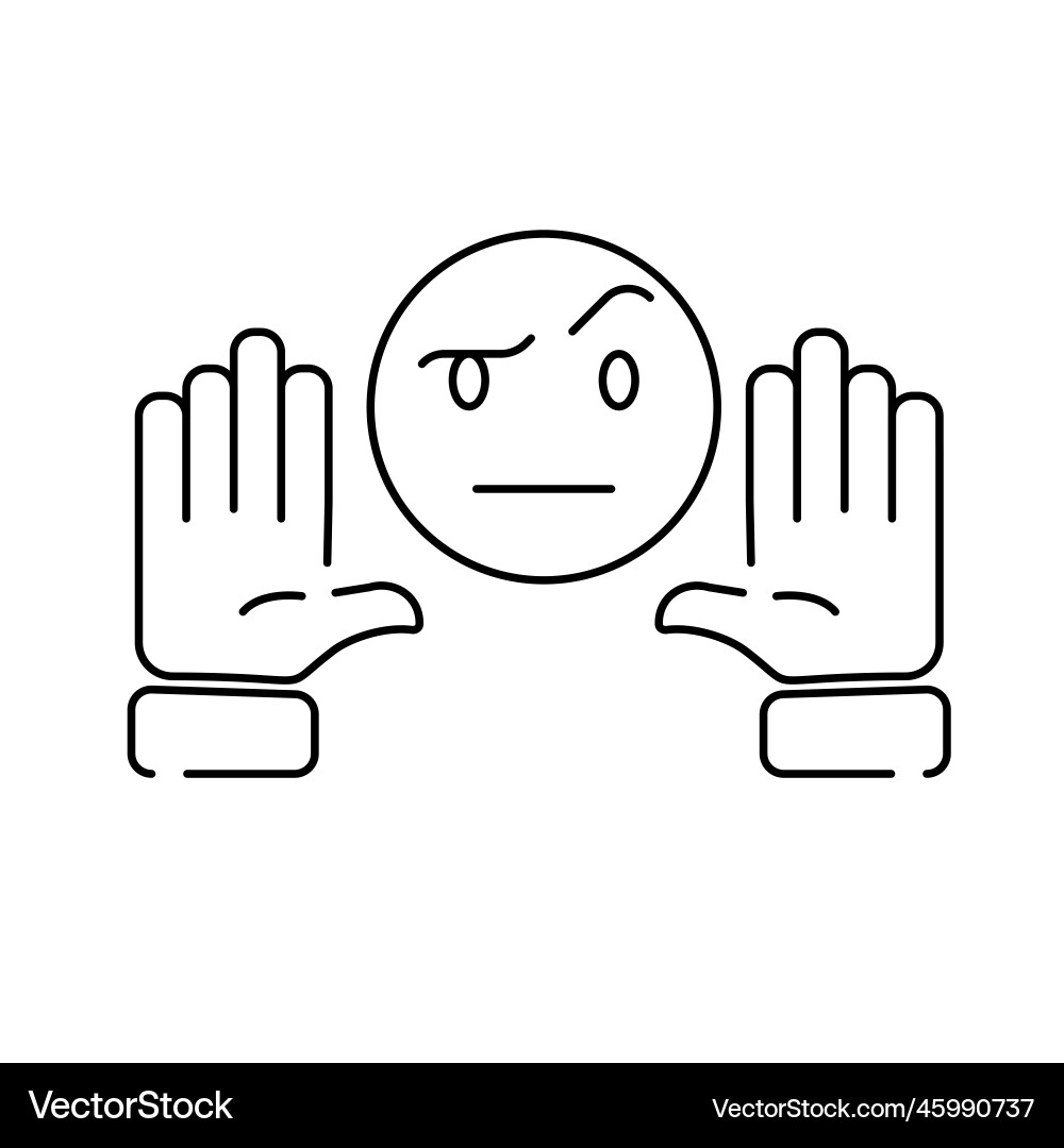 Hand wave waving hi or hello gesture line art Vector Image