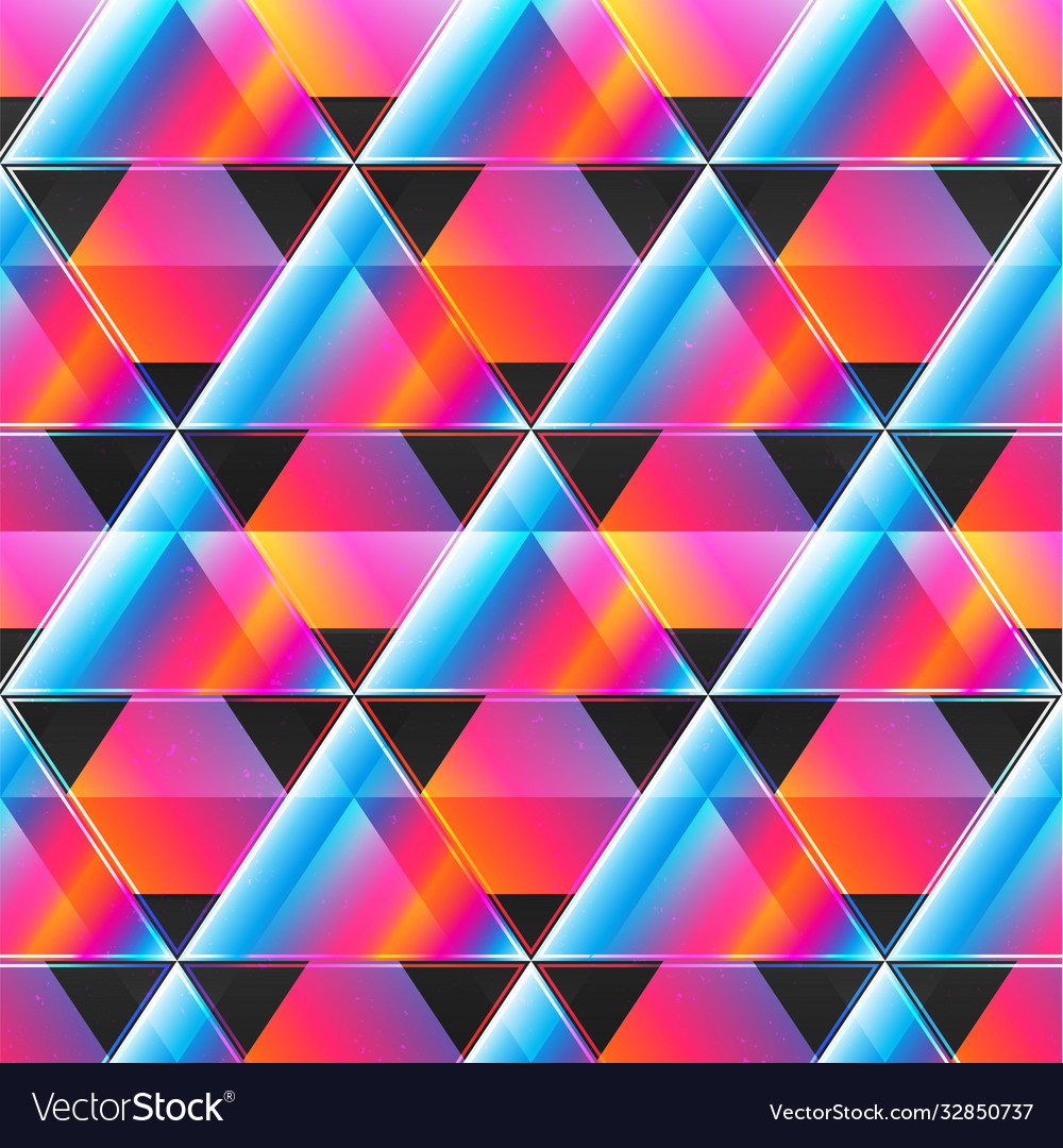 Neon triangle pattern Royalty Free Vector Image