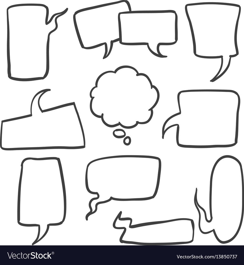 Speech bubble hand draw style Royalty Free Vector Image Speech bubble hand draw style Royalty Free Vector Image