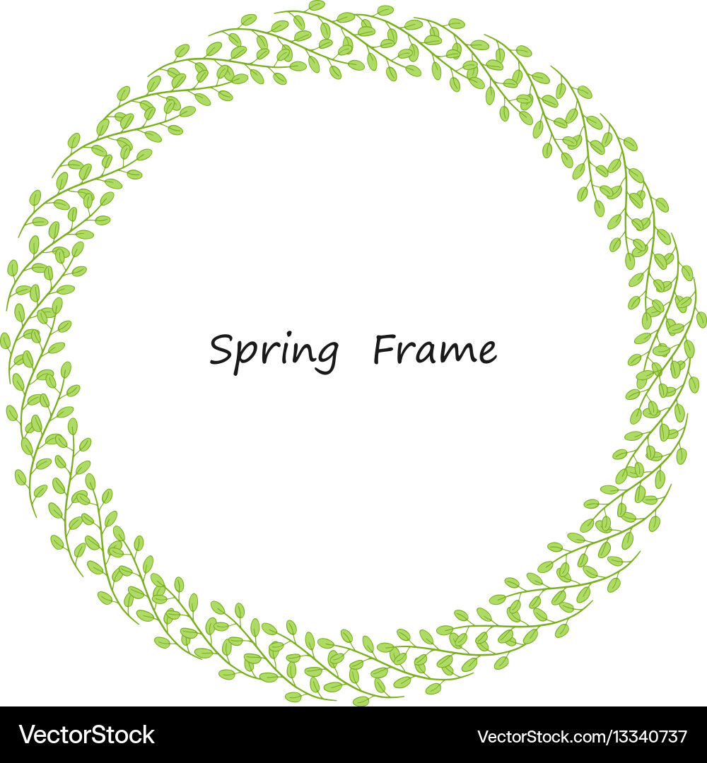 Spring frame made up of leaves Royalty Free Vector Image