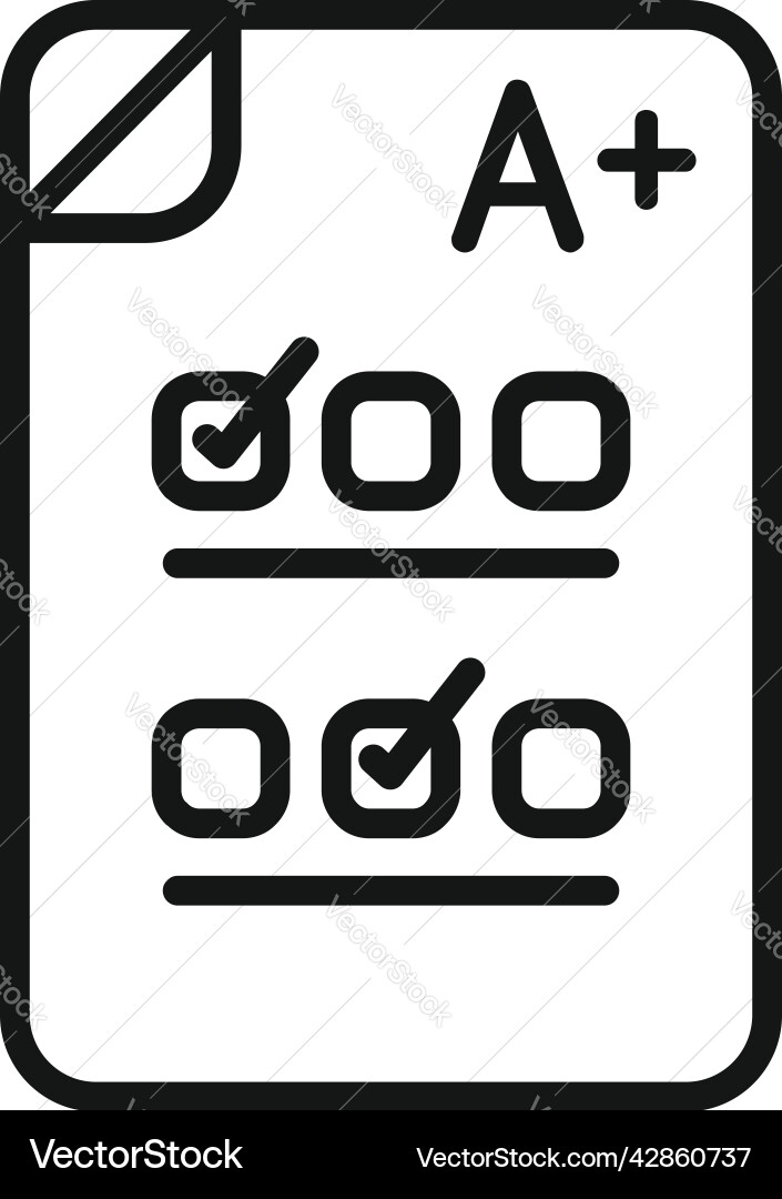 Survey test icon outline school exam Royalty Free Vector
