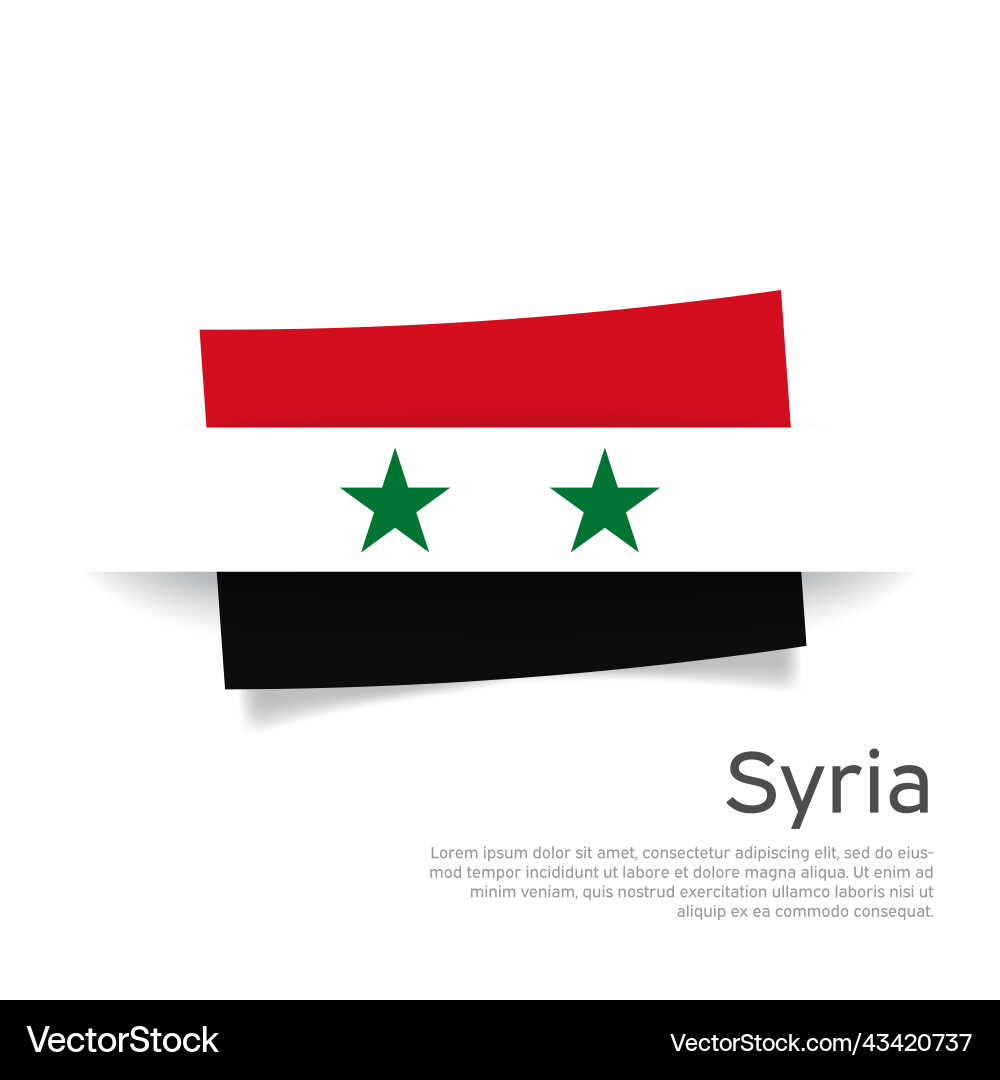 Syria flag in paper cut style creative background Vector Image