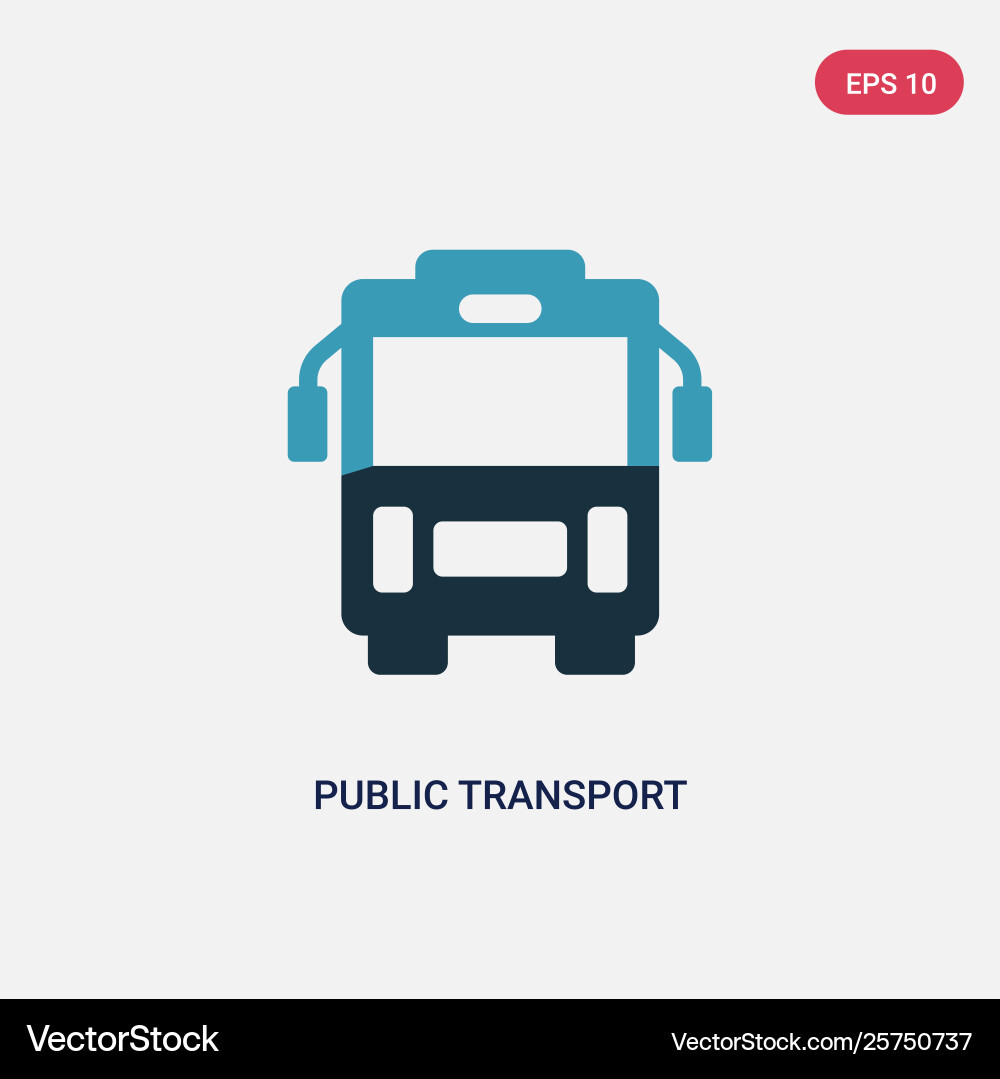 Two color public transport icon from Royalty Free Vector