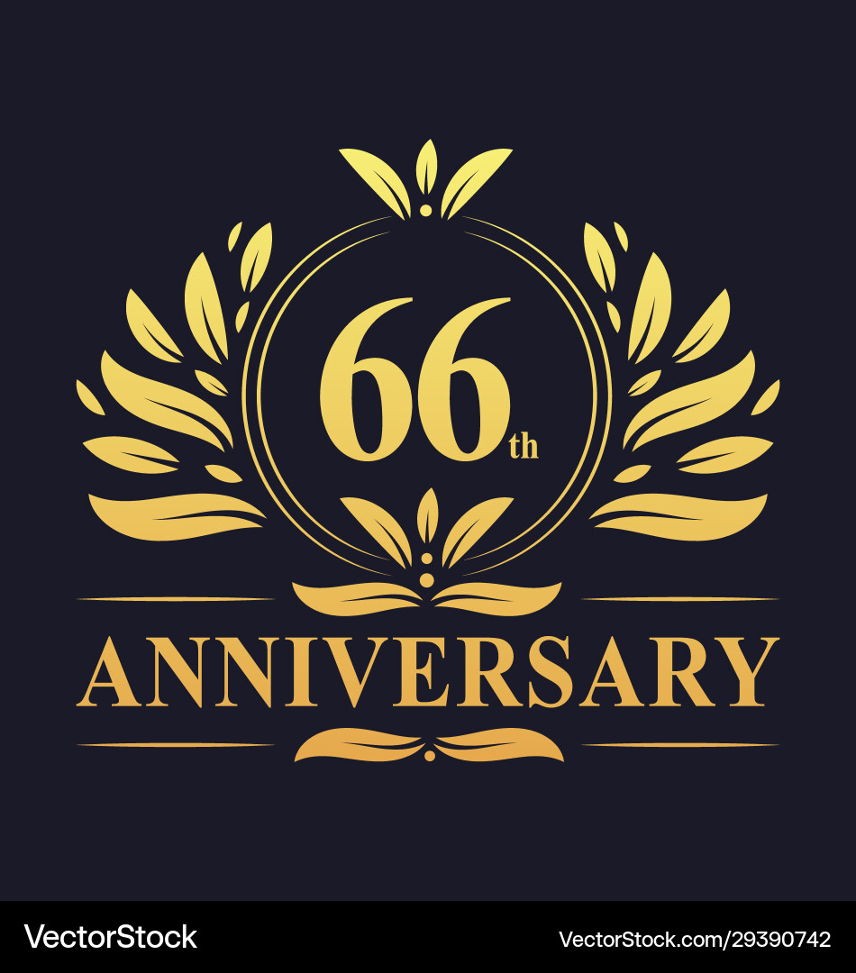 66th anniversary logo 66 years design Royalty Free Vector