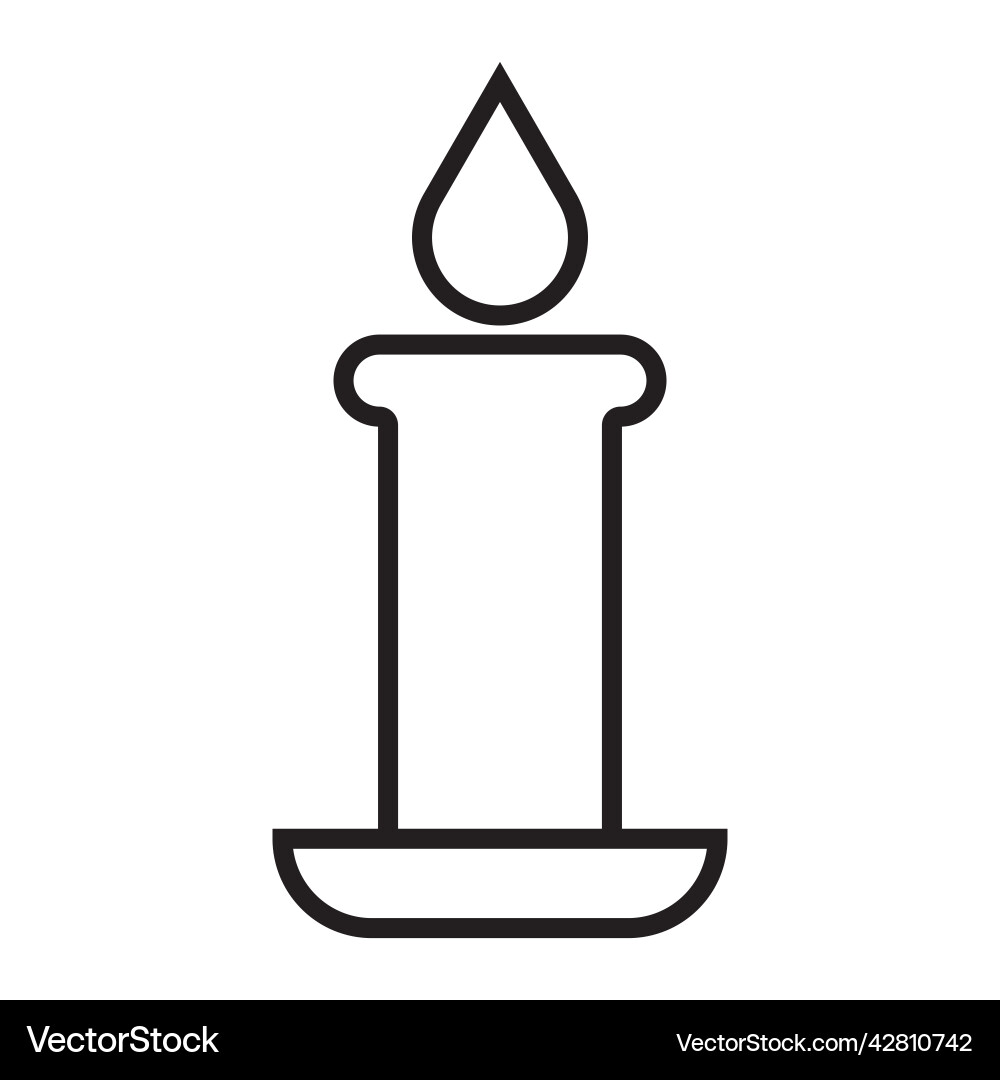 Black candle line art icon Royalty Free Vector Image