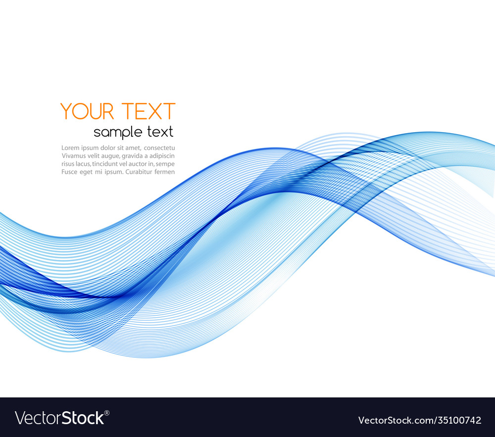 Blue abstract wave design element smoke Royalty Free Vector