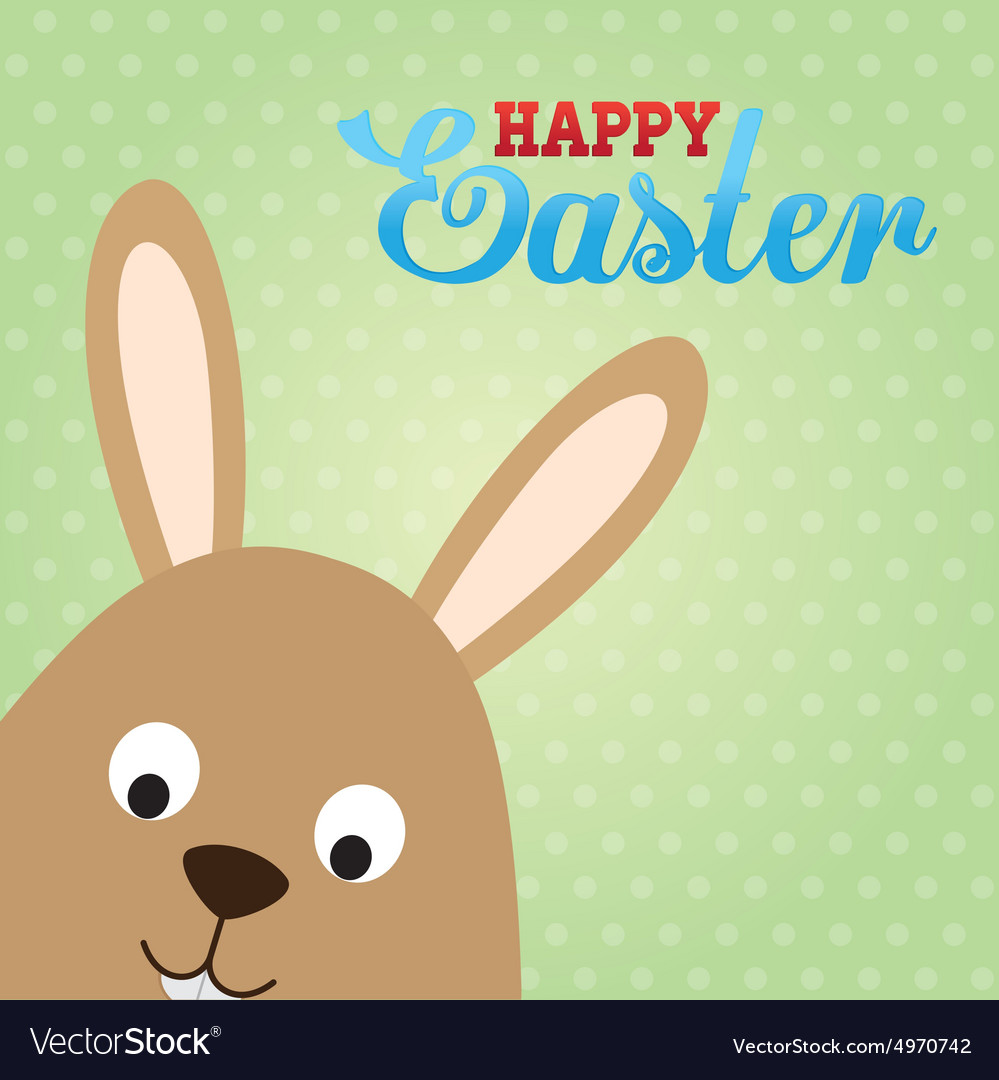 Colored background with a rabbit for easter Vector Image