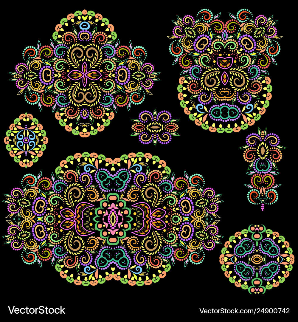 Ethnic colorful stencils - set templates Vector Image