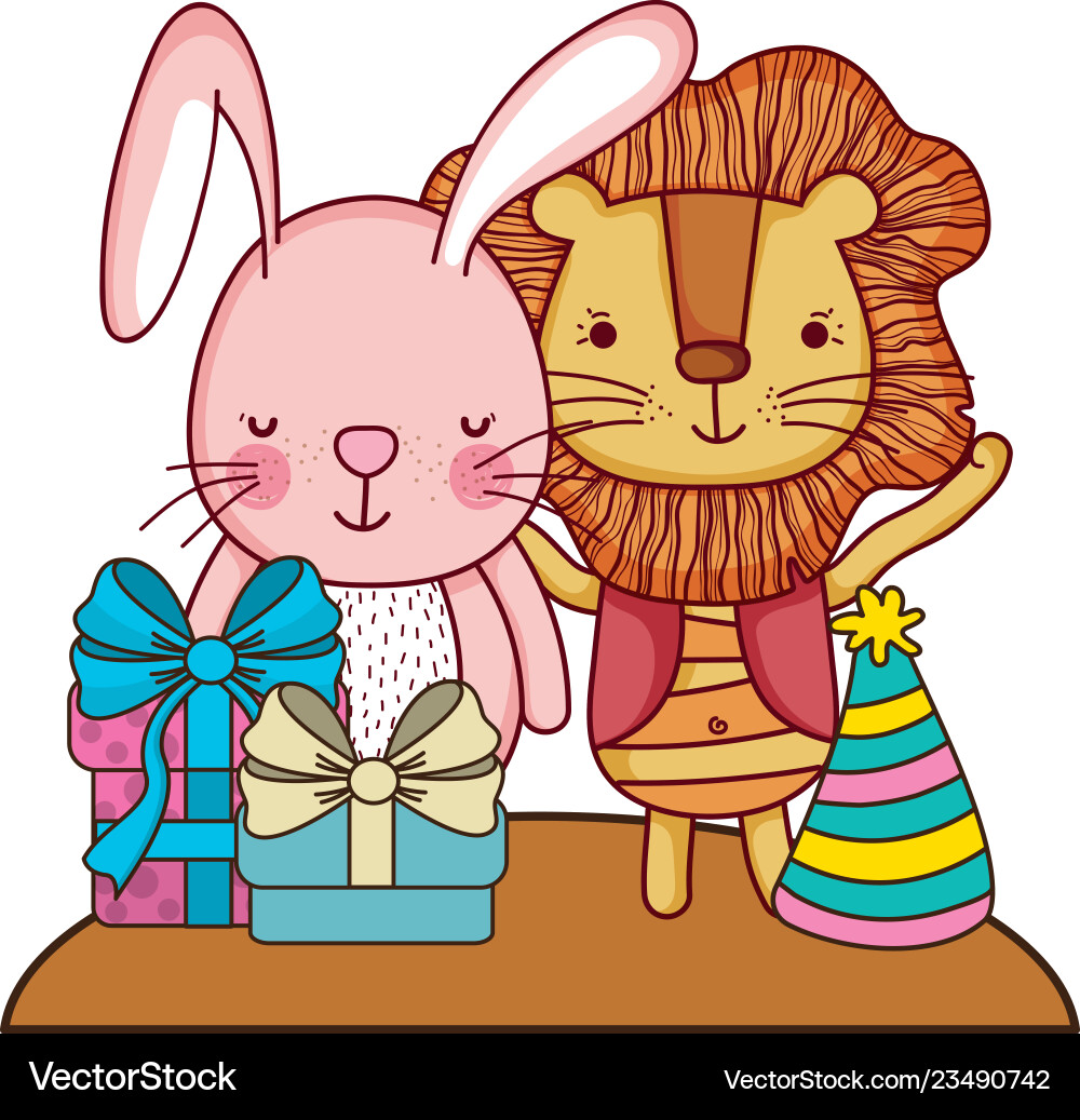 Happy birthday cute animals Royalty Free Vector Image