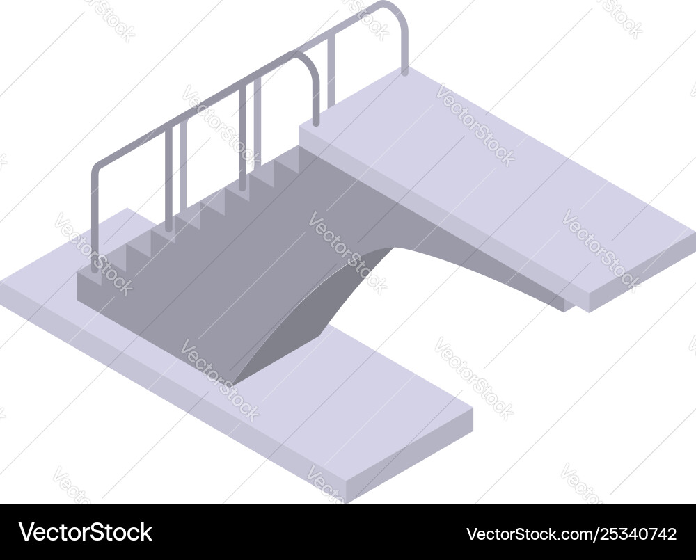 Indoor diving board with stairs icon isometric Vector Image