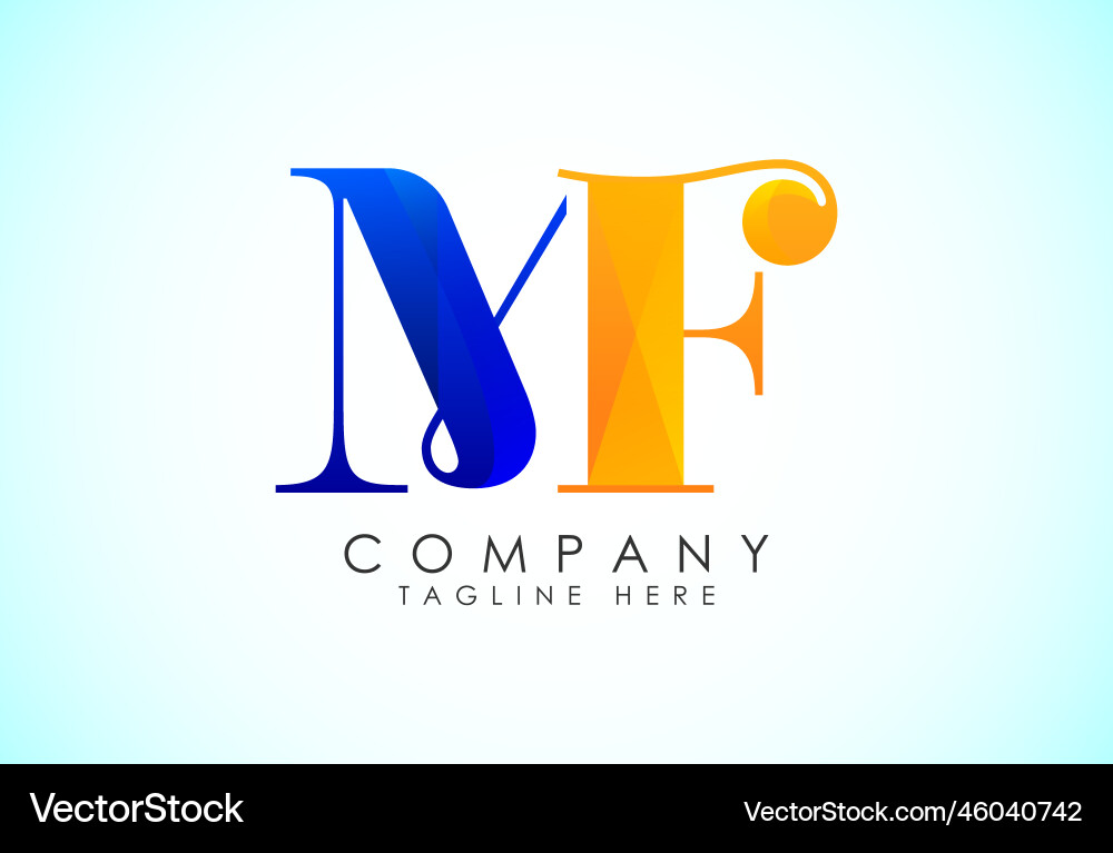 Initial letter m f logo design template graphic Vector Image