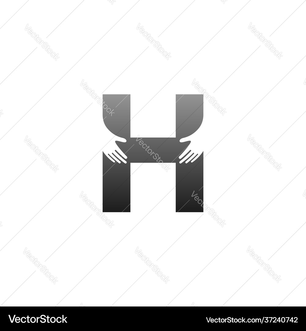 Letter h logo icon with hand design symbol Vector Image