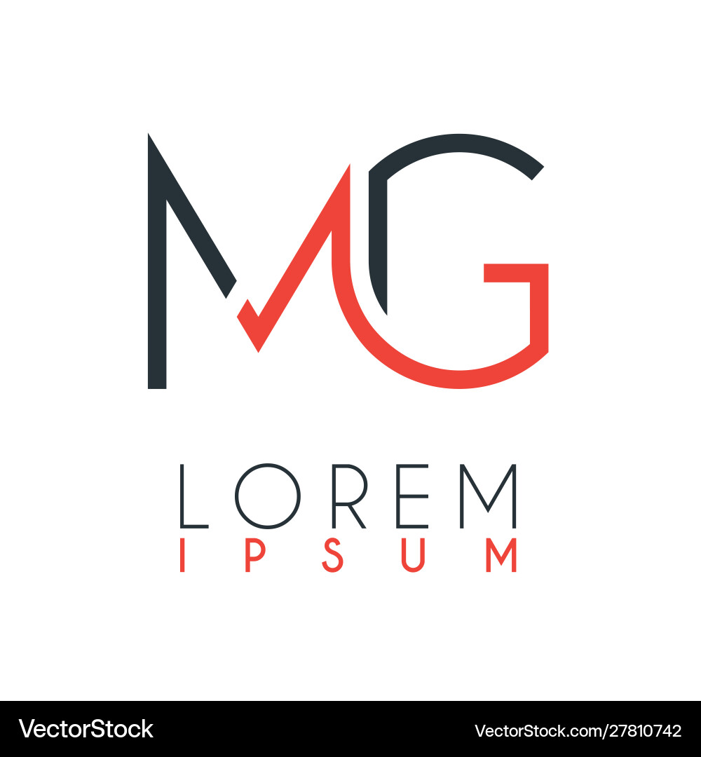 Logo between letter m and g or mg Royalty Free Vector Image