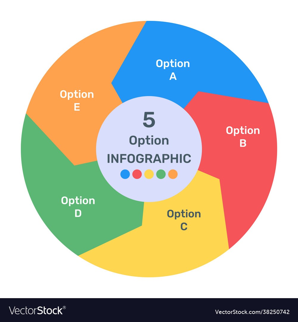 Segmented circle chart Royalty Free Vector Image