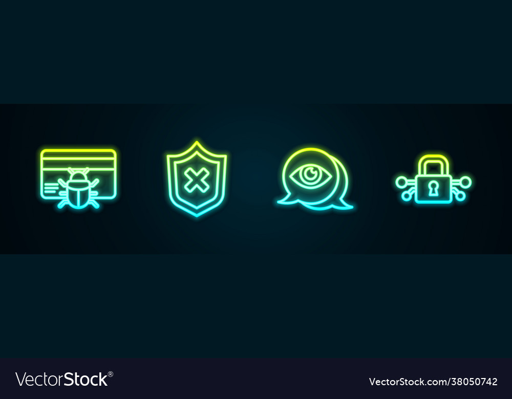 Set line system bug in credit card shield Vector Image Set line system bug in credit card shield Vector Image