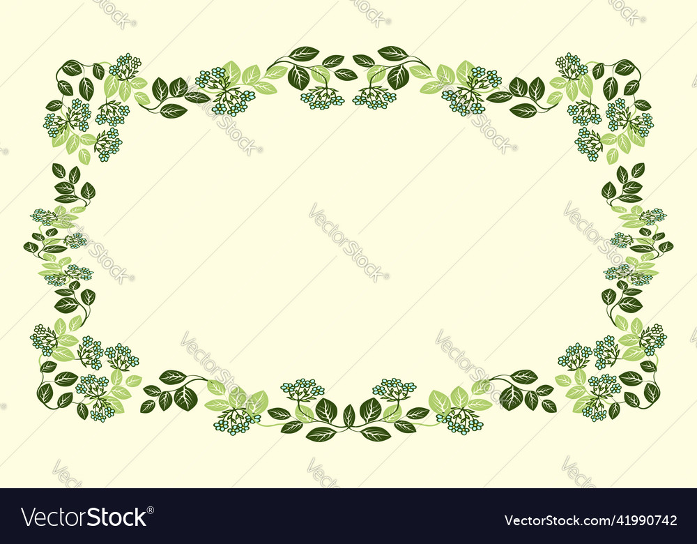 Spring rectangular frame with seamless pattern Vector Image