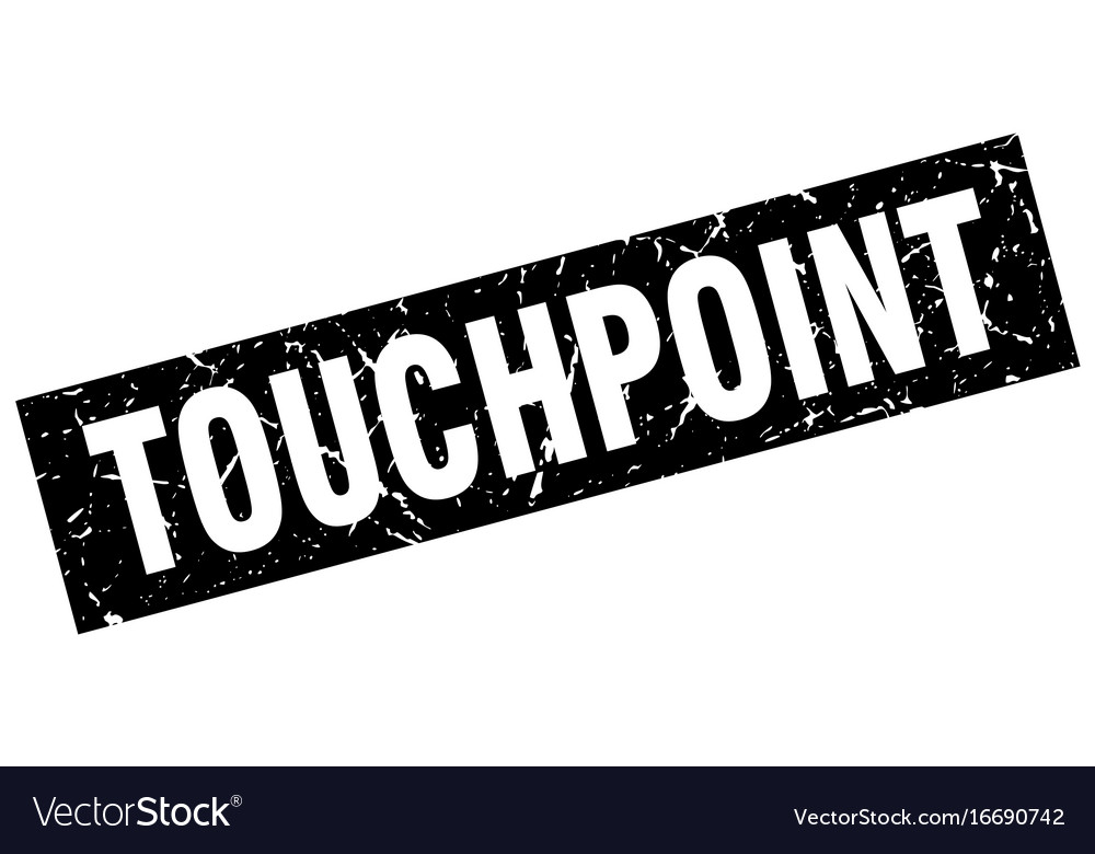 Square grunge black touchpoint stamp Royalty Free Vector