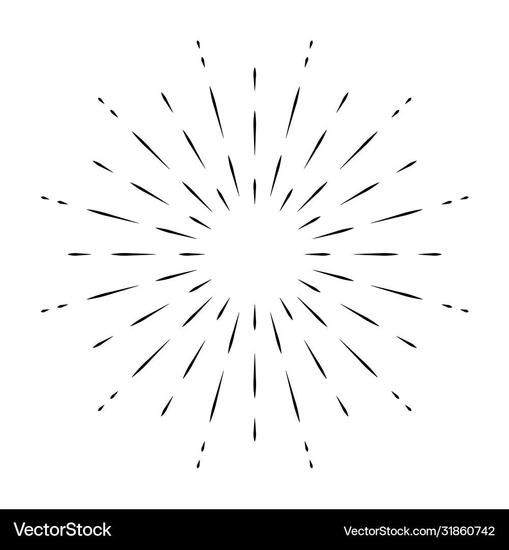 Sunburst sun ray hipster black shine Royalty Free Vector