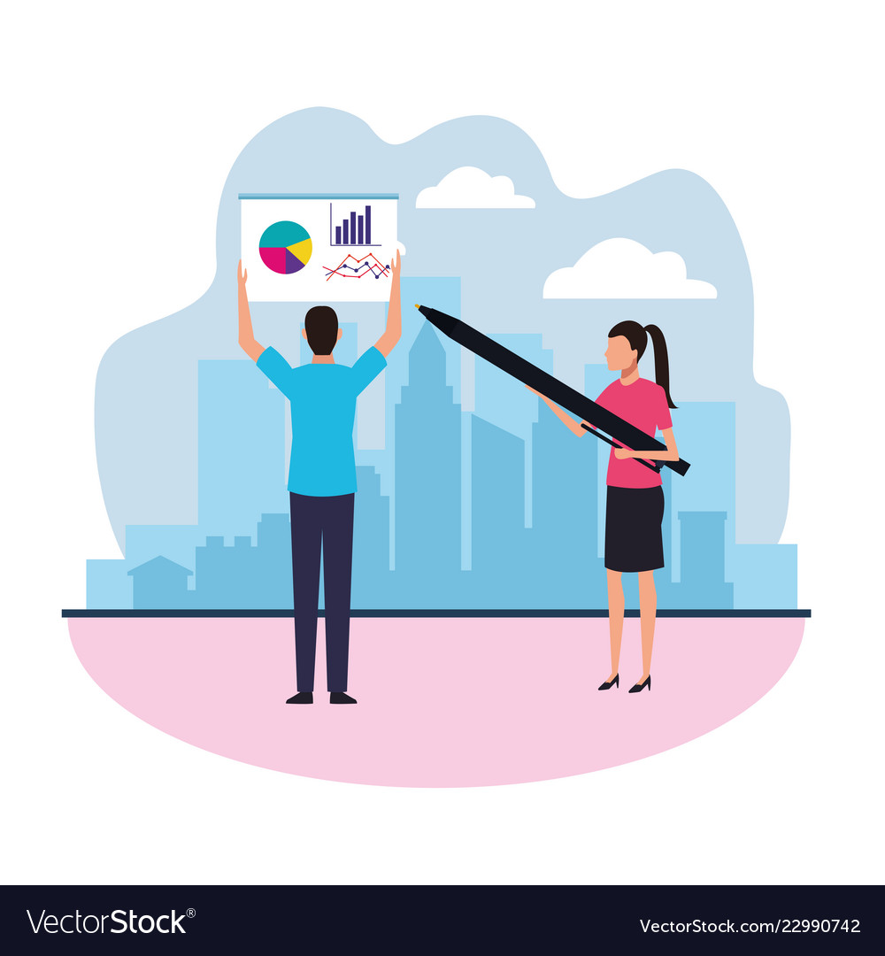 Teamwork data chart Royalty Free Vector Image - VectorStock