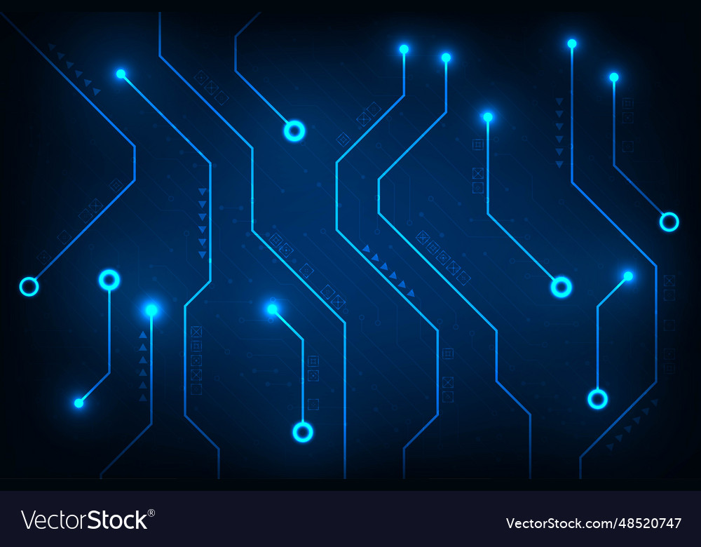 Abstract technology circuit board concept on dark Vector Image