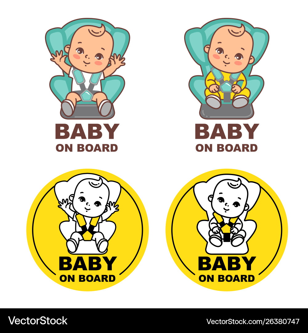 Basitting on car seat sticker for car Royalty Free Vector