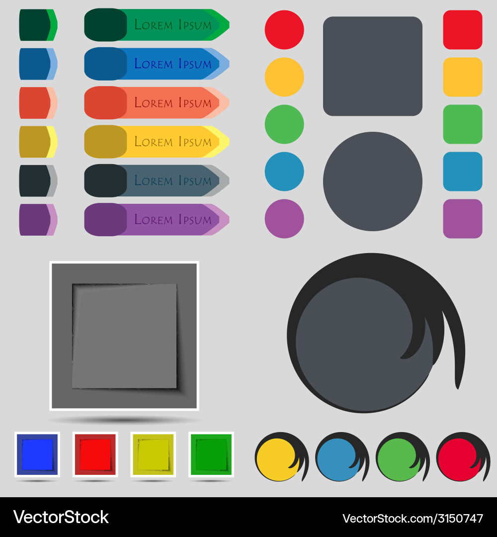 Big set of different colored buttons trendy modern