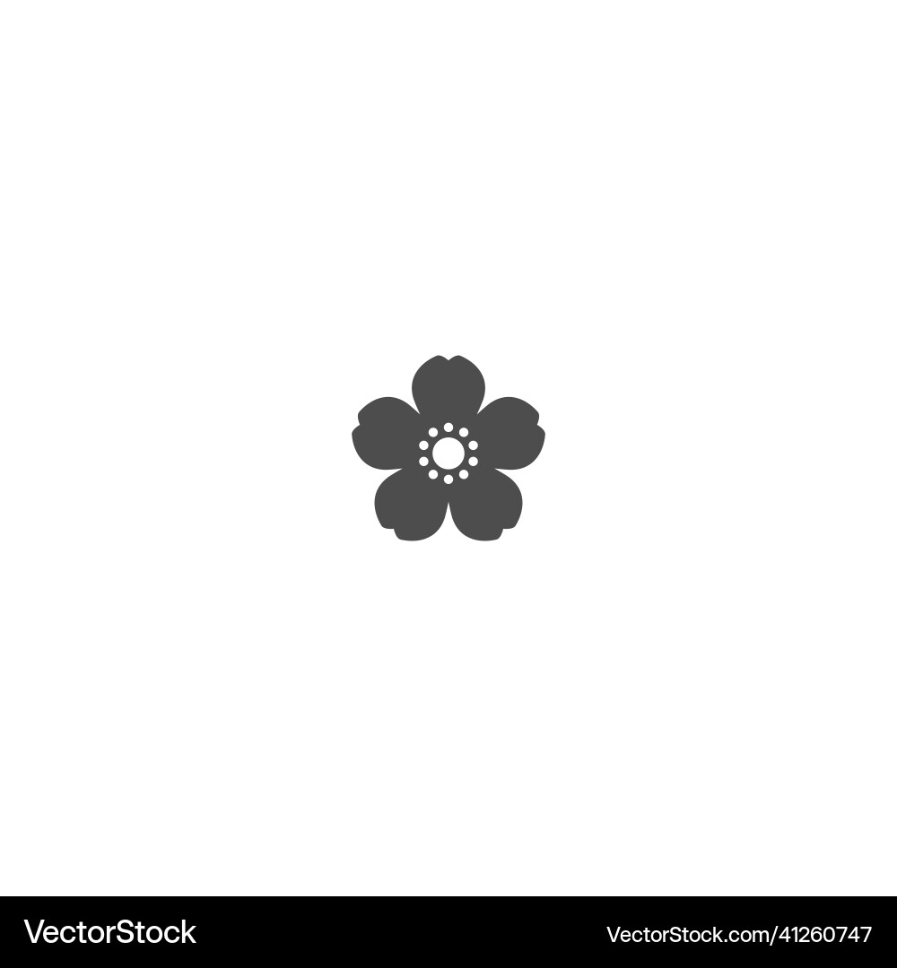 Black jasmine flower flat icon isolated on white Vector Image