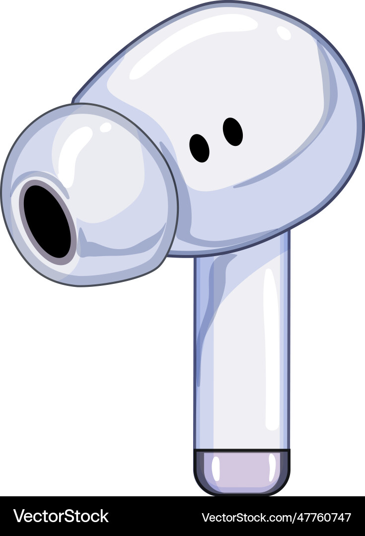 Digital wireless earphones cartoon Royalty Free Vector Image