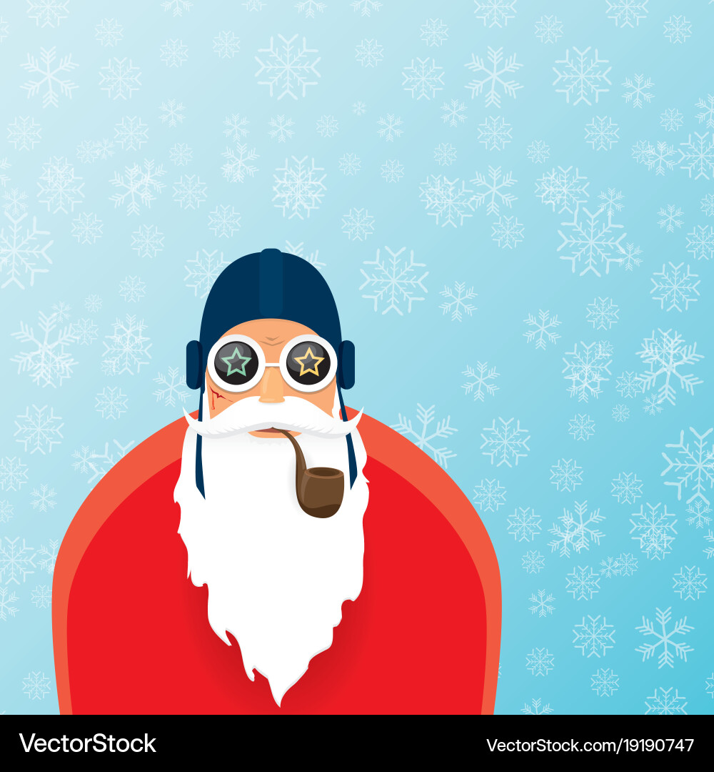Dj santa claus with smoking pipe Royalty Free Vector Image