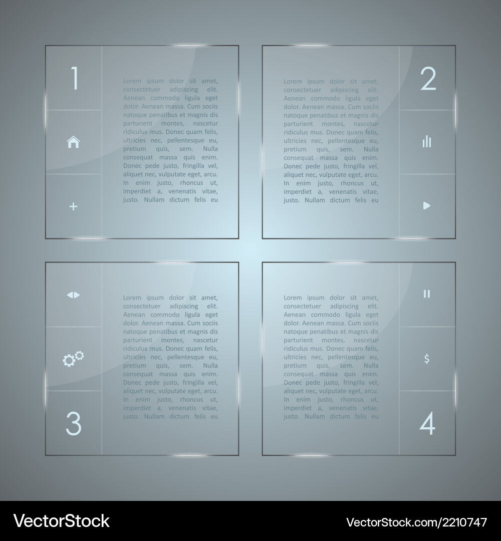 Glass infographic transparent plates Royalty Free Vector