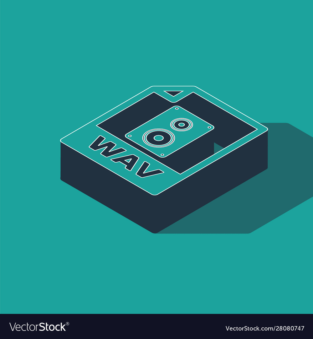 Isometric wav file document download wav button Vector Image Isometric wav file document download wav button Vector Image
