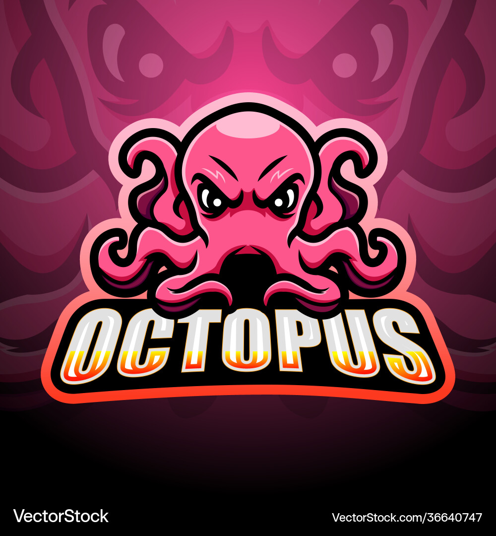Octopus mascot esport logo design Royalty Free Vector Image