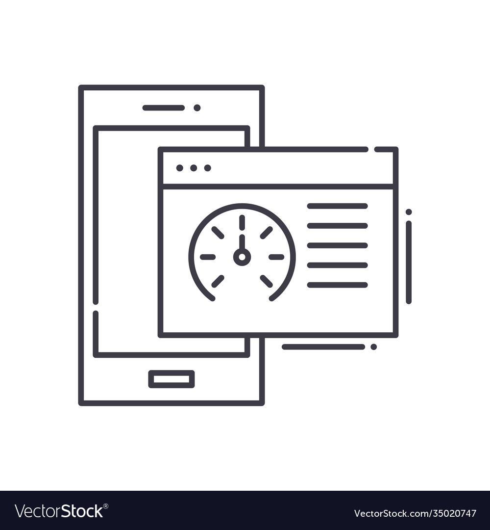 Page speed optimization icon linear isolated Vector Image
