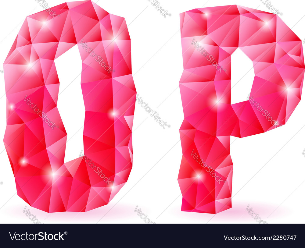 Ruby polygonal font Royalty Free Vector Image - VectorStock
