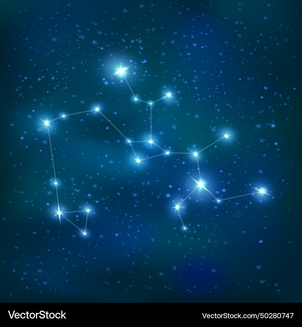 Sagittarius realistic constellation zodiac sign Vector Image