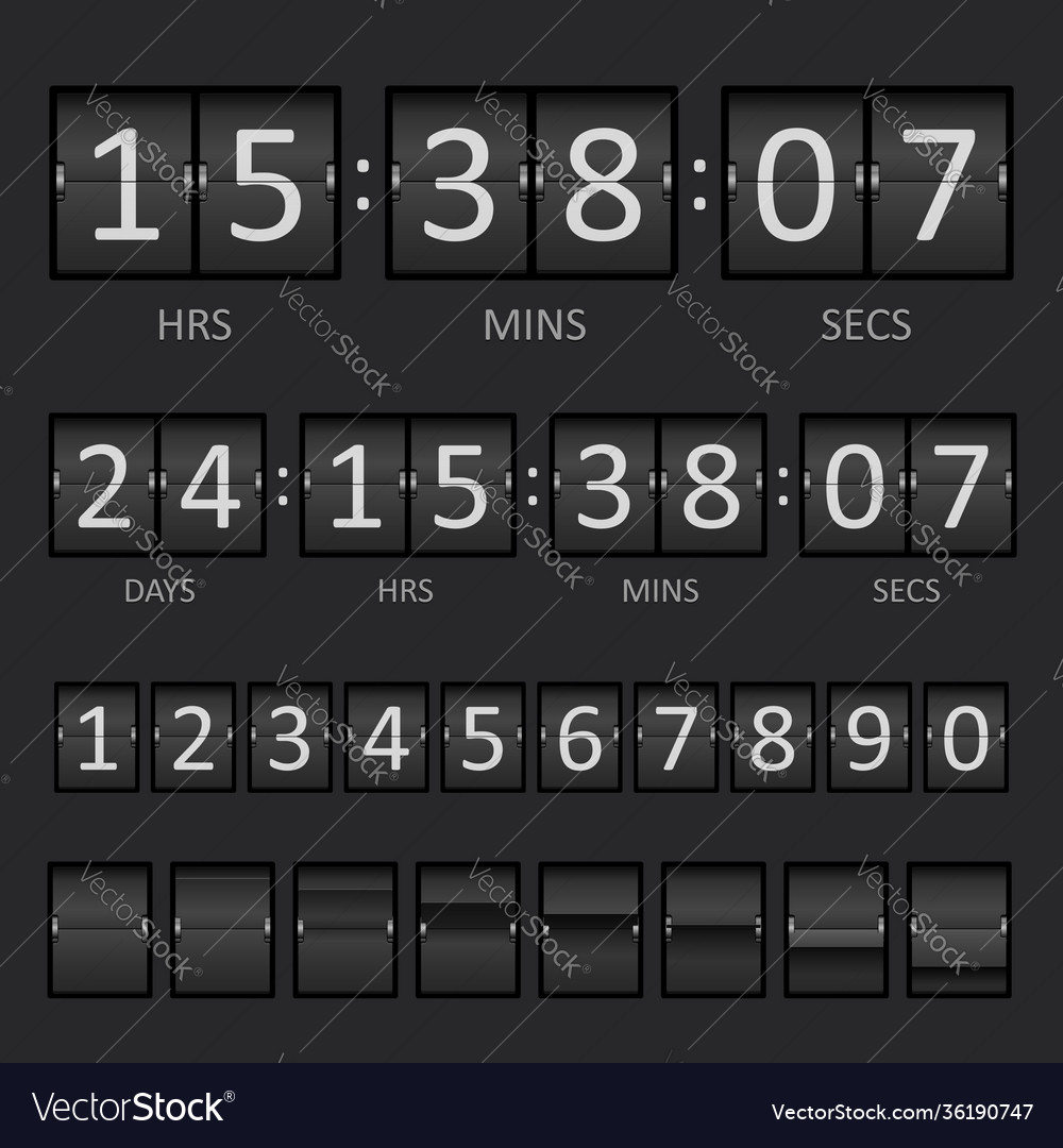 Scoreboard countdown timer Royalty Free Vector Image