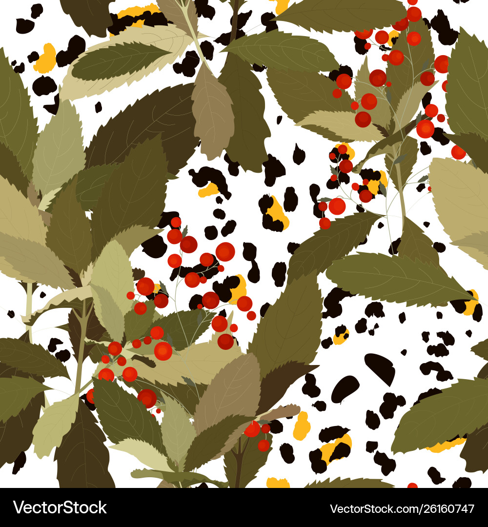 Seamless vintage texture botanical art beautiful Vector Image
