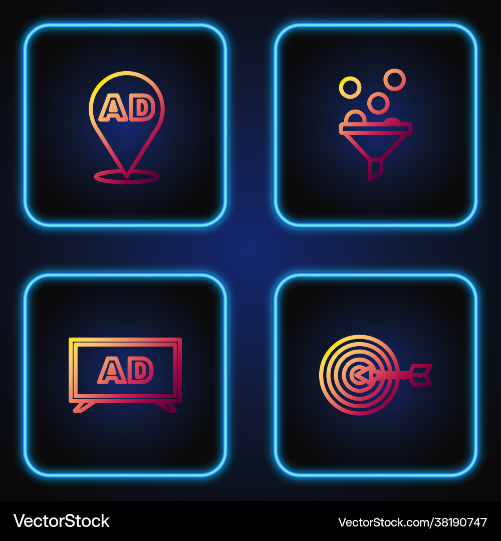 Set line target advertising and lead management Vector Image