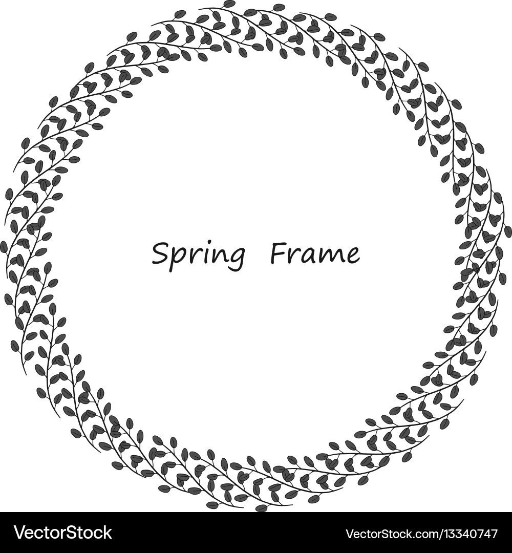 Spring frame made up of leaves Royalty Free Vector Image