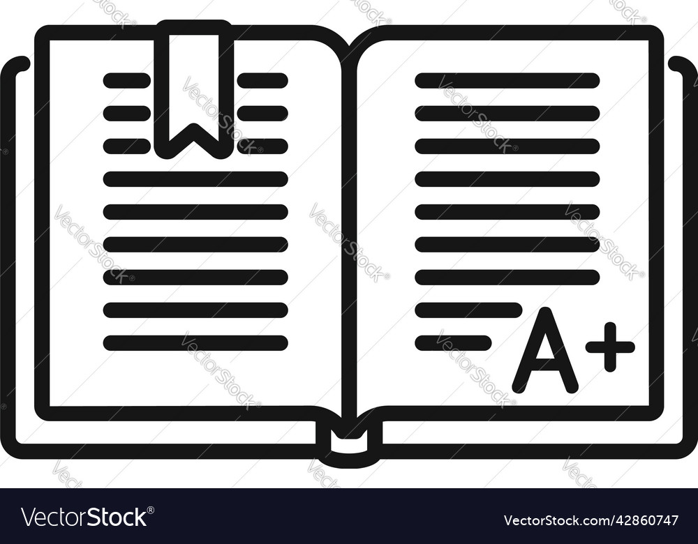 Test Book Icon Outline School Exam Royalty Free Vector Image