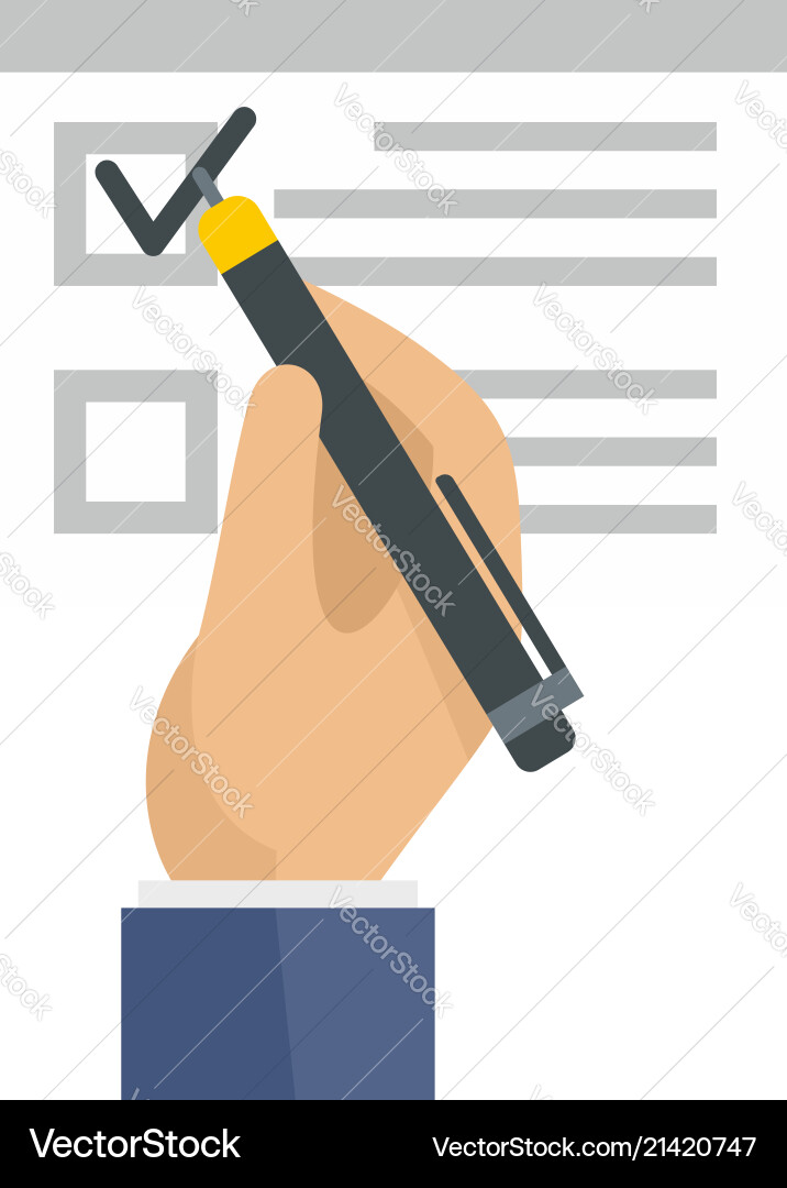 Vote sign on paper icon flat style Royalty Free Vector Image