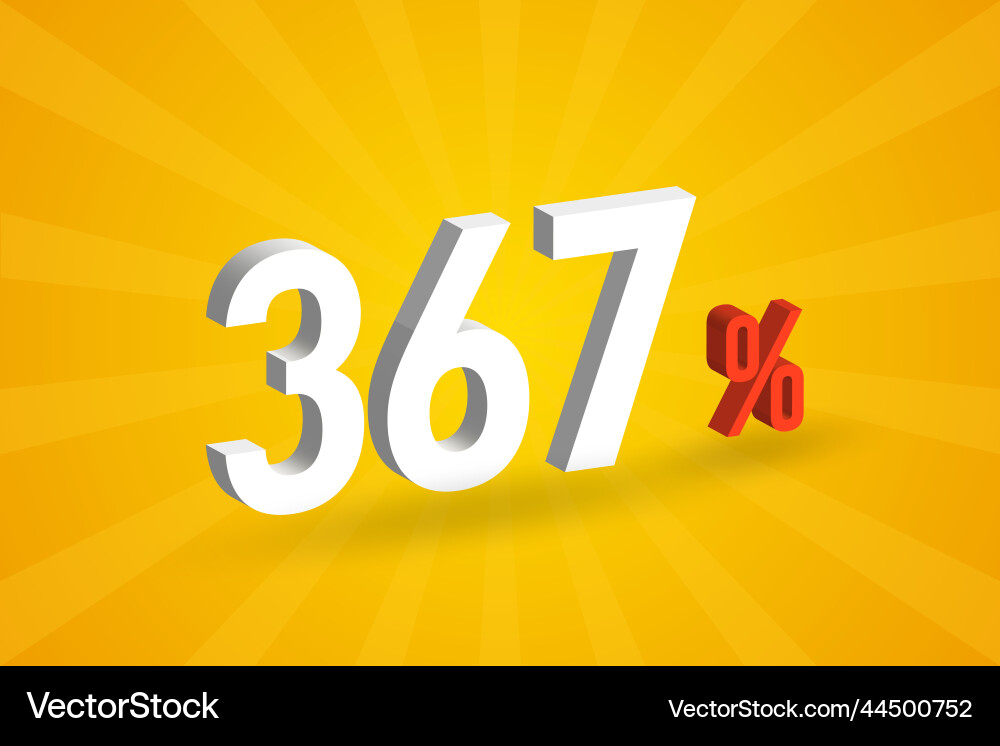 367 discount 3d text for sells and promotion Vector Image