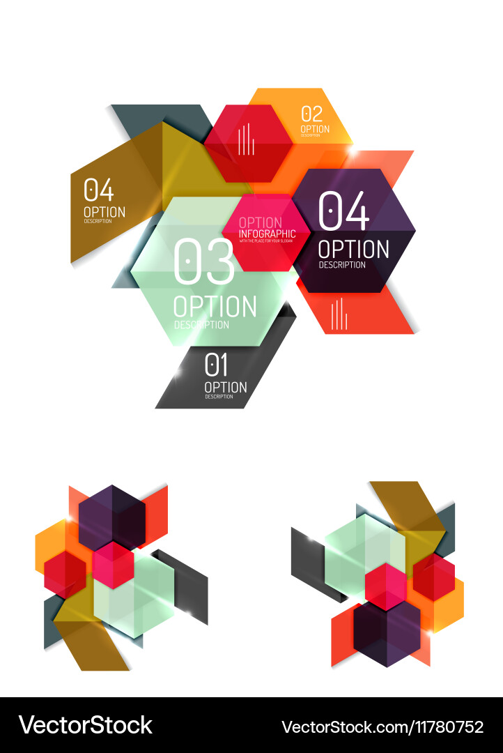 Abstract paper geometric infographic templates Vector Image