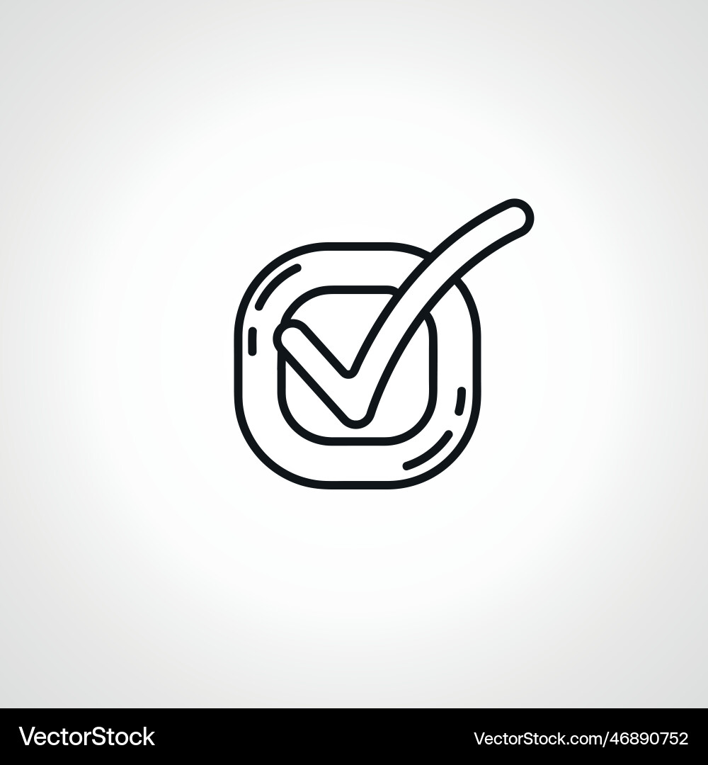 Check symbol line icon mark in box outline Vector Image